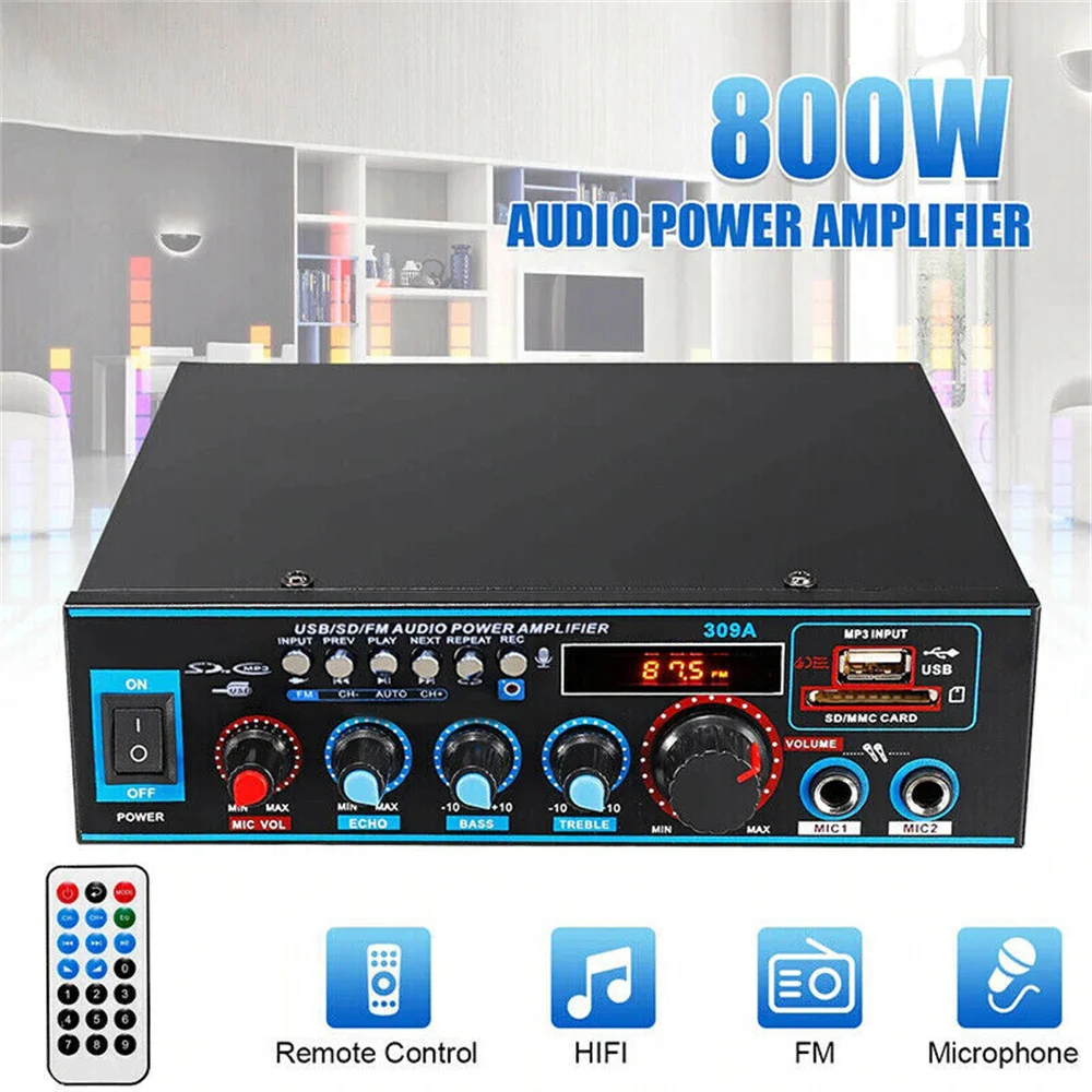 12V-220V-800W-Car-Hifi-Power-Amplifier-Bluetooth-5-0-Amplifier-Mini ...