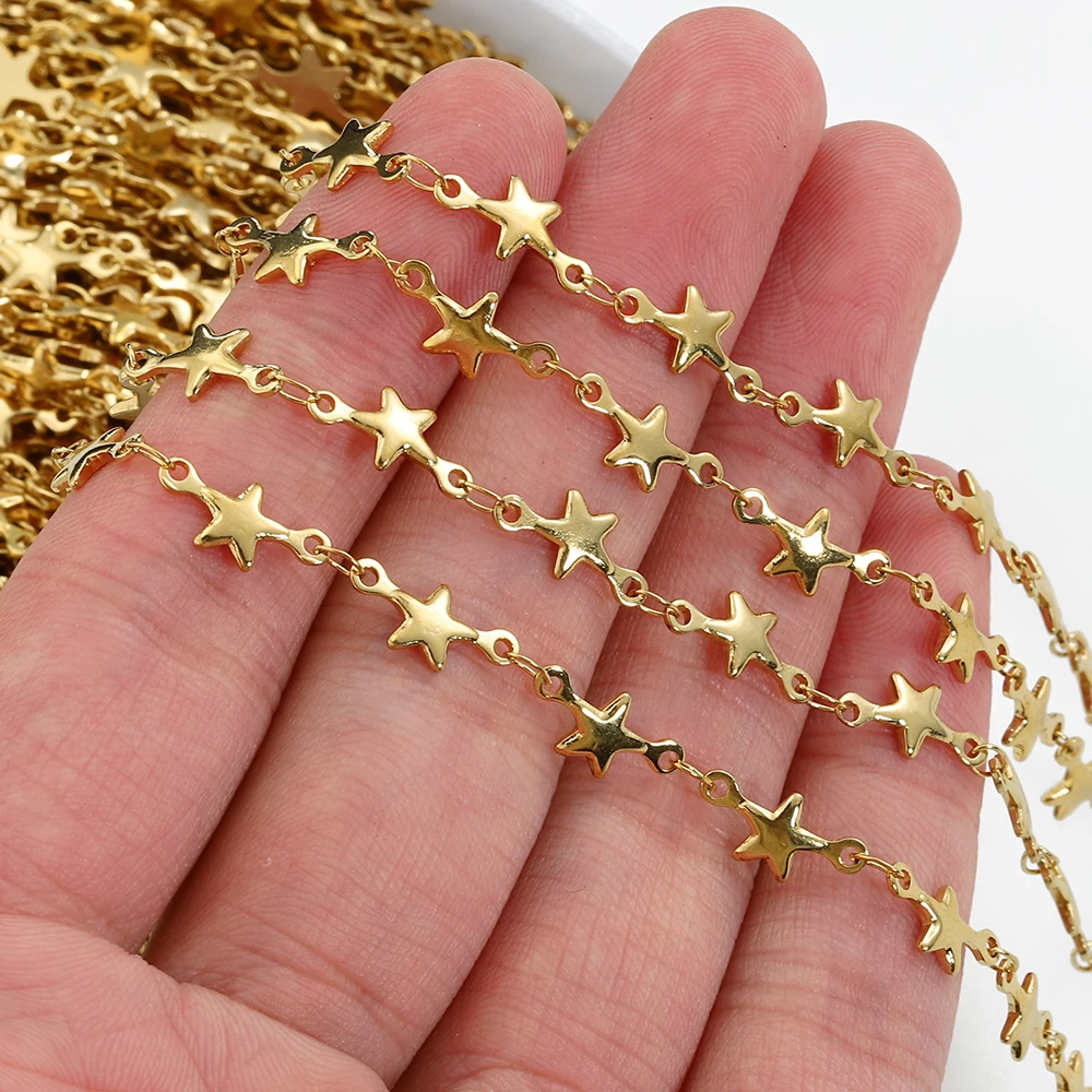 No-Fade-2Meters-1Meter-Stainless-Steel-Star-Chains-for-Bracelet ...