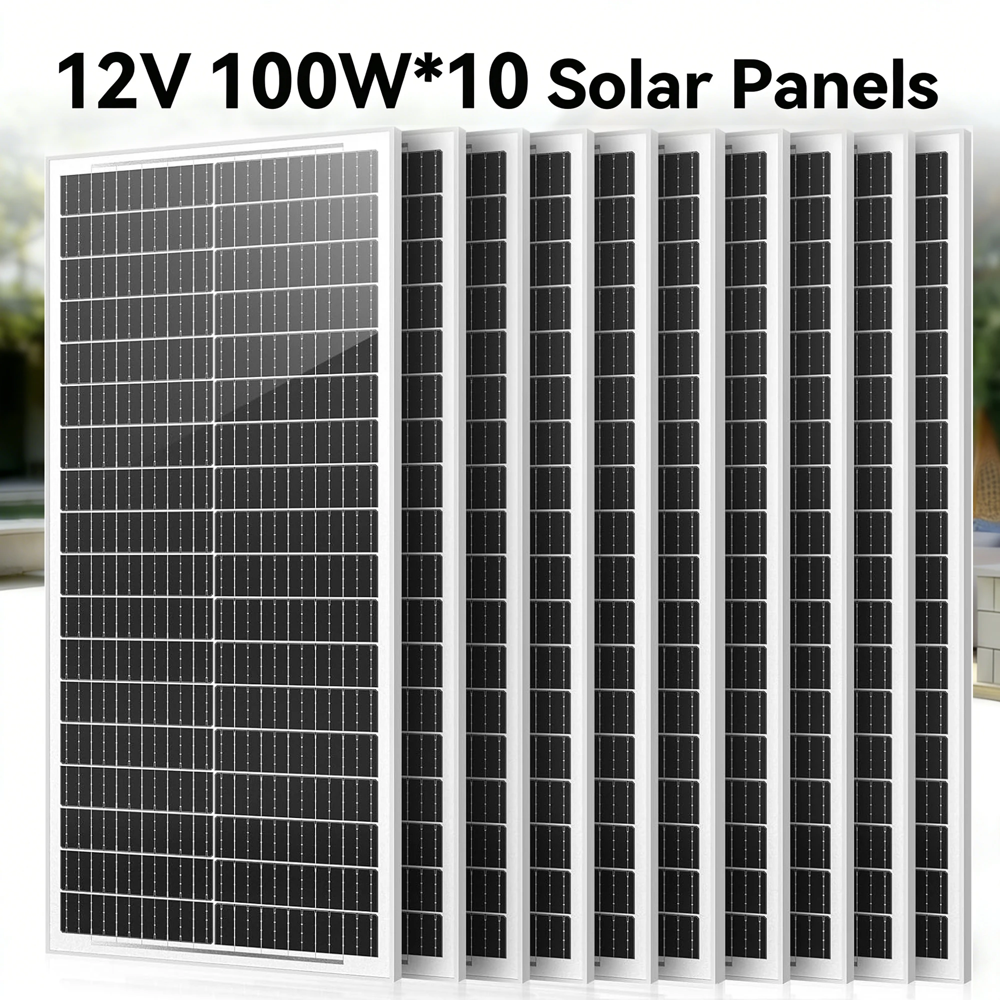 RVPOZWER 100W 12V Solar Panel 12BB Monocrystalline High Efficiency ...