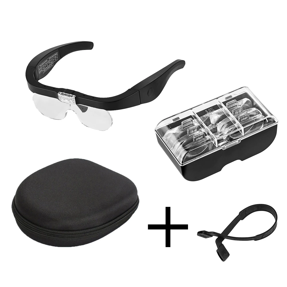 Led Magnifying Glasses Usb Rechargeable 1.5x 2.5x 3.5x 5.0x With Light ...