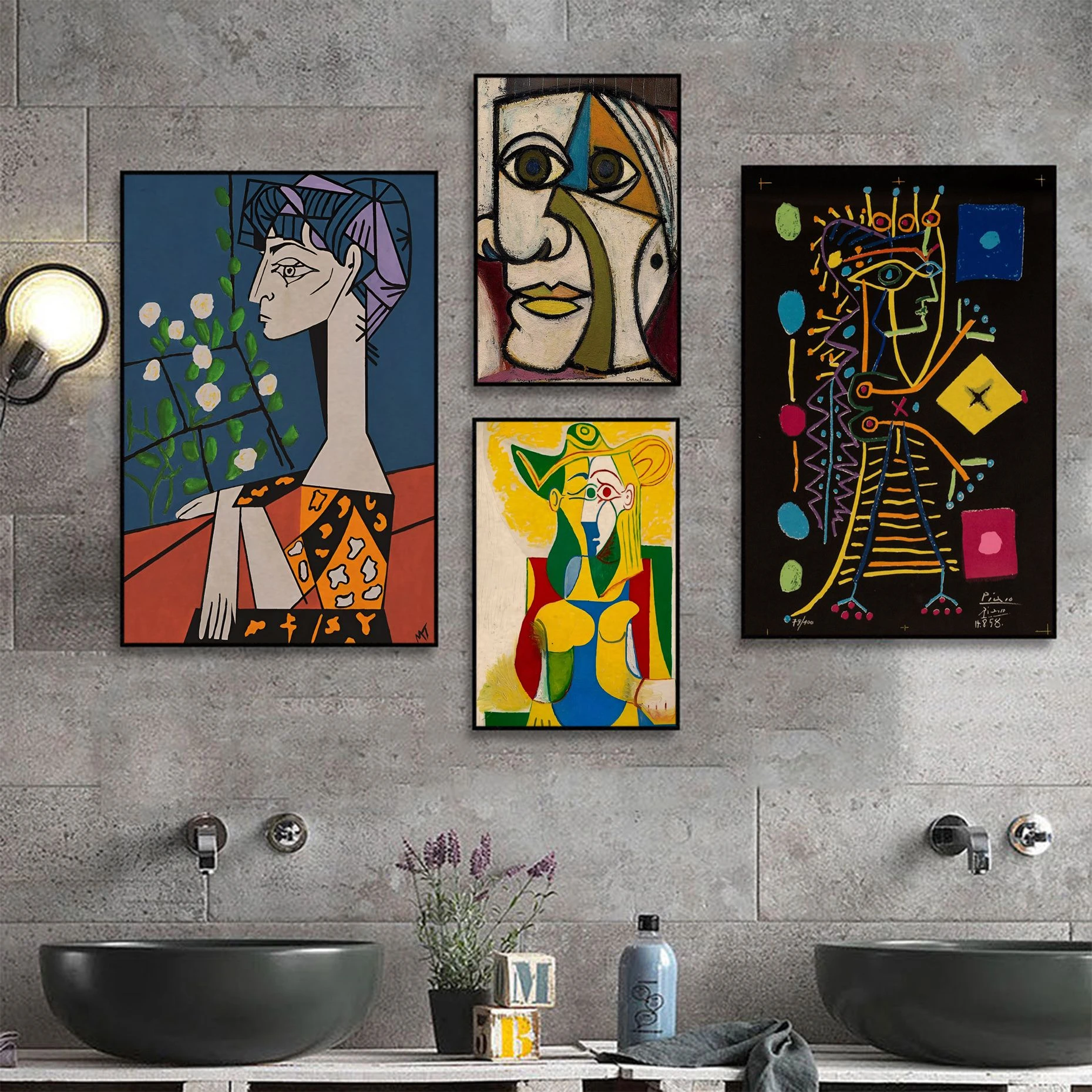 Picasso Jacqueline And Flowers Classic Vintage Posters Wall Art Retro ...