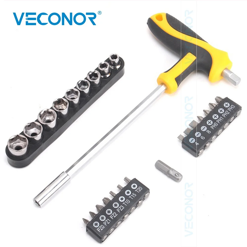 T-handle-Wrench-Combination-Screwdriver-Bit-Set-Phillips-Slotted-Home ...