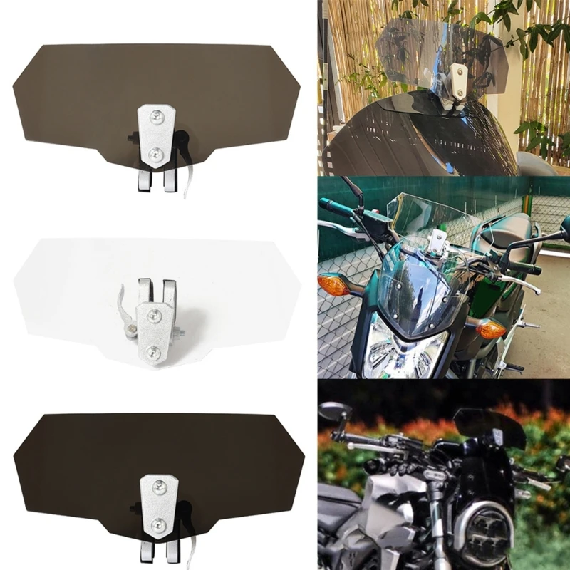 Adjustable-Motorcycle-Windshield-Clip-On-Windscreen-Extension-Wind ...