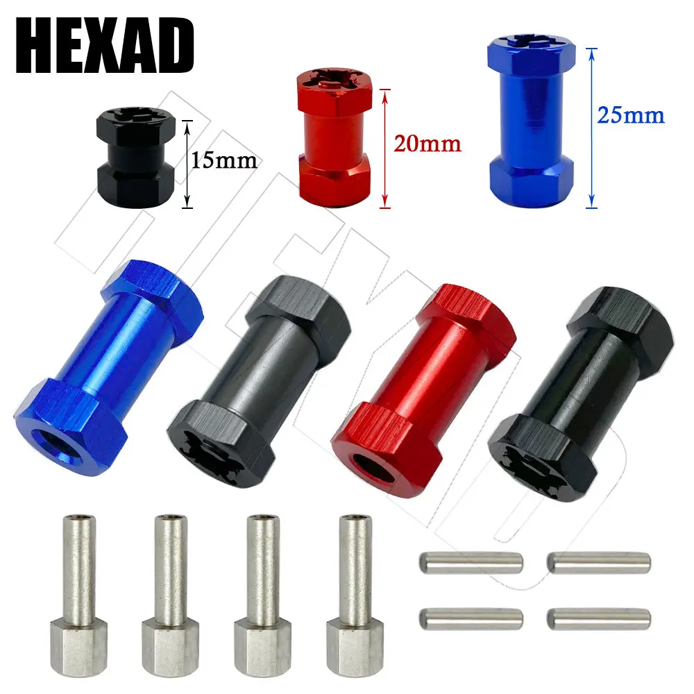 Aluminum RC Car 12mm Hex Wheel Hub Drive Adaptor 15/20/25mm Extension ...