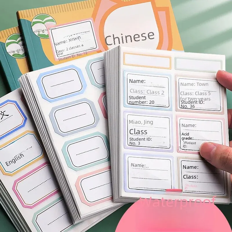 Children-Self-adhesive-Handwritten-Label-Stickers-Cute-Marking-Primary ...