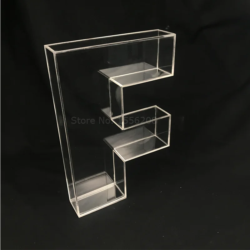 1set 25cm Height Clear Acrylic Fillable Letter English Alphabet Weddin ...