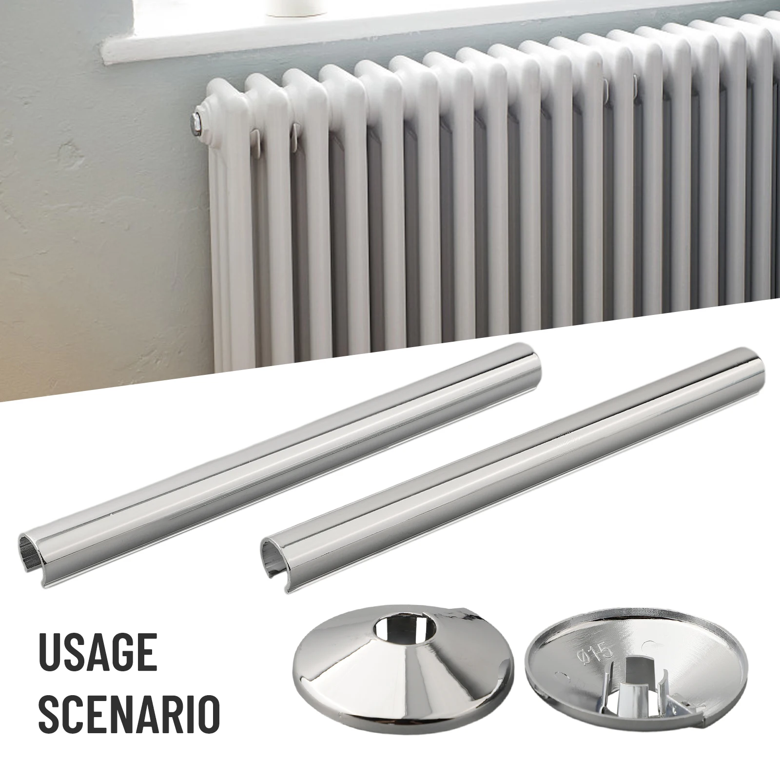 2PCS-Pipes-Radiator-Pipe-Covers-Sleeve-15mm-Collars-Cut-Fit-Bathroom ...