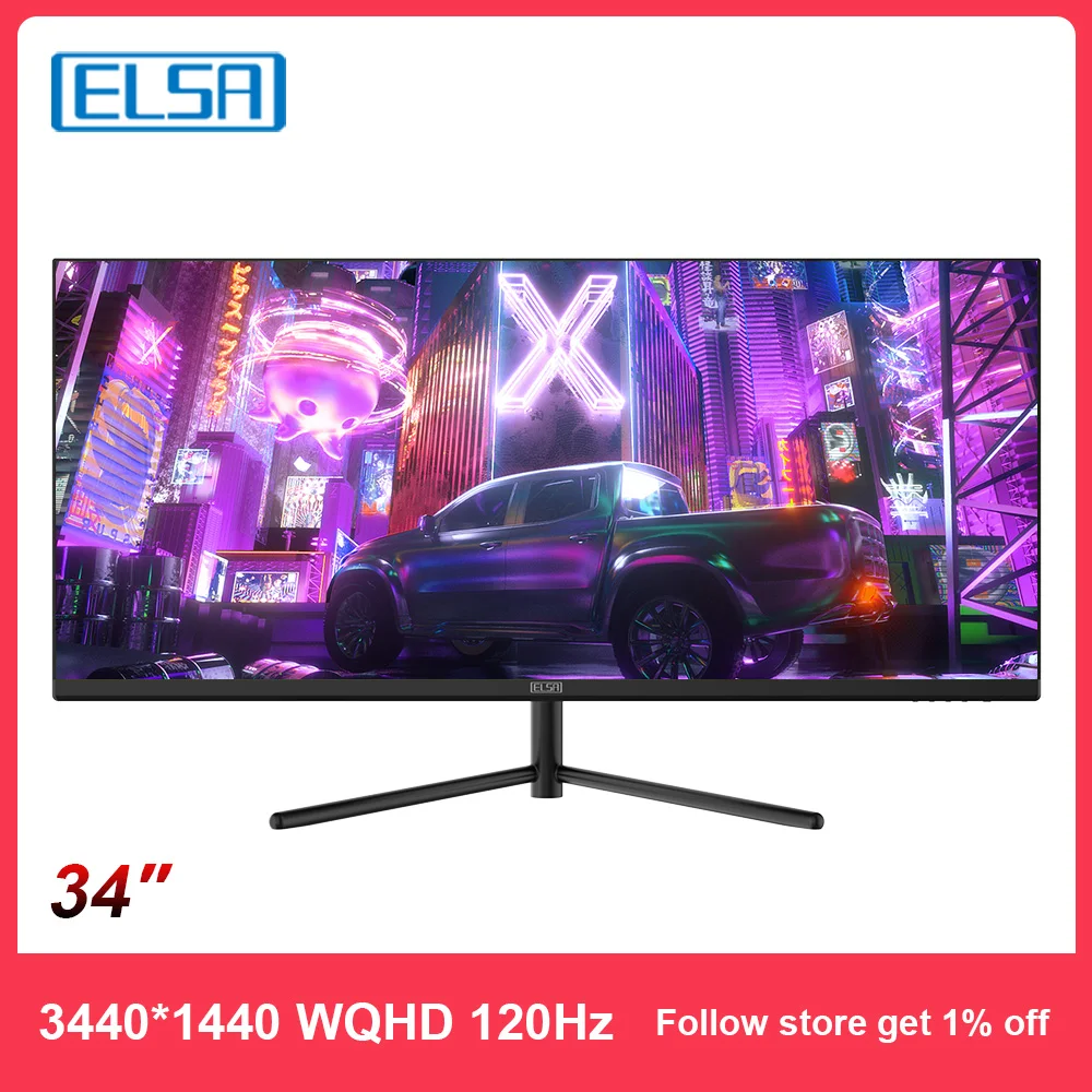 Elsa 34 Polegada wide display 21:9 monitor 120hz wqhd desktop led ...