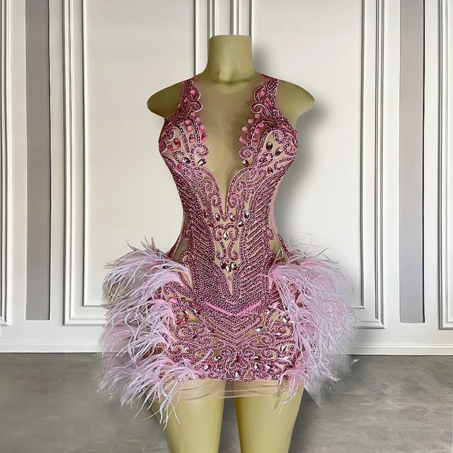 Cute Pink And Black Prom Dresses