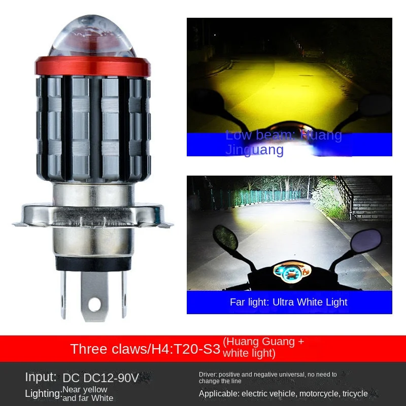 1 Piece H4 BA20D LED Motorcycle Headlight Bulb CSP Chips 6500K High Low ...
