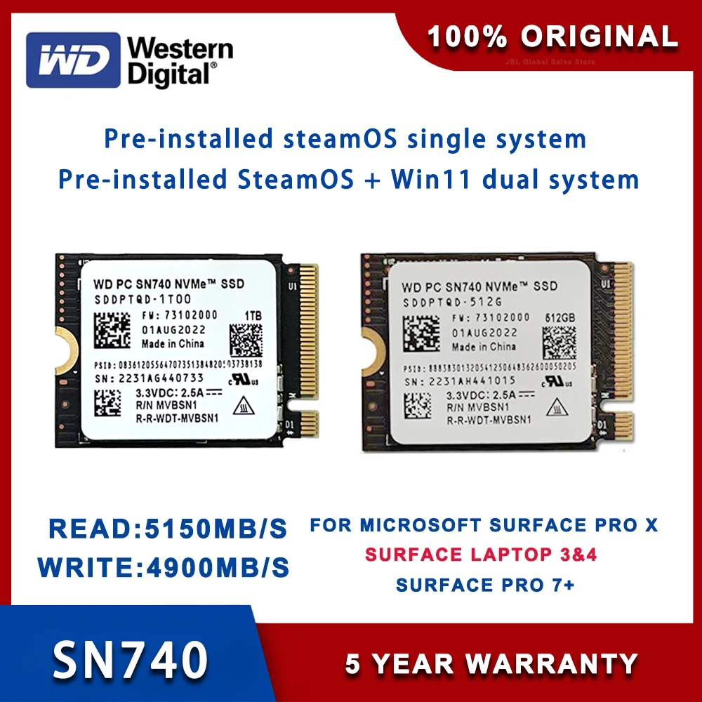 Western-Digital-SN740-WD-SN740-2TB-1TB-2230-NVMe-PCIe-Gen-4x4-SSD-M-2 ...