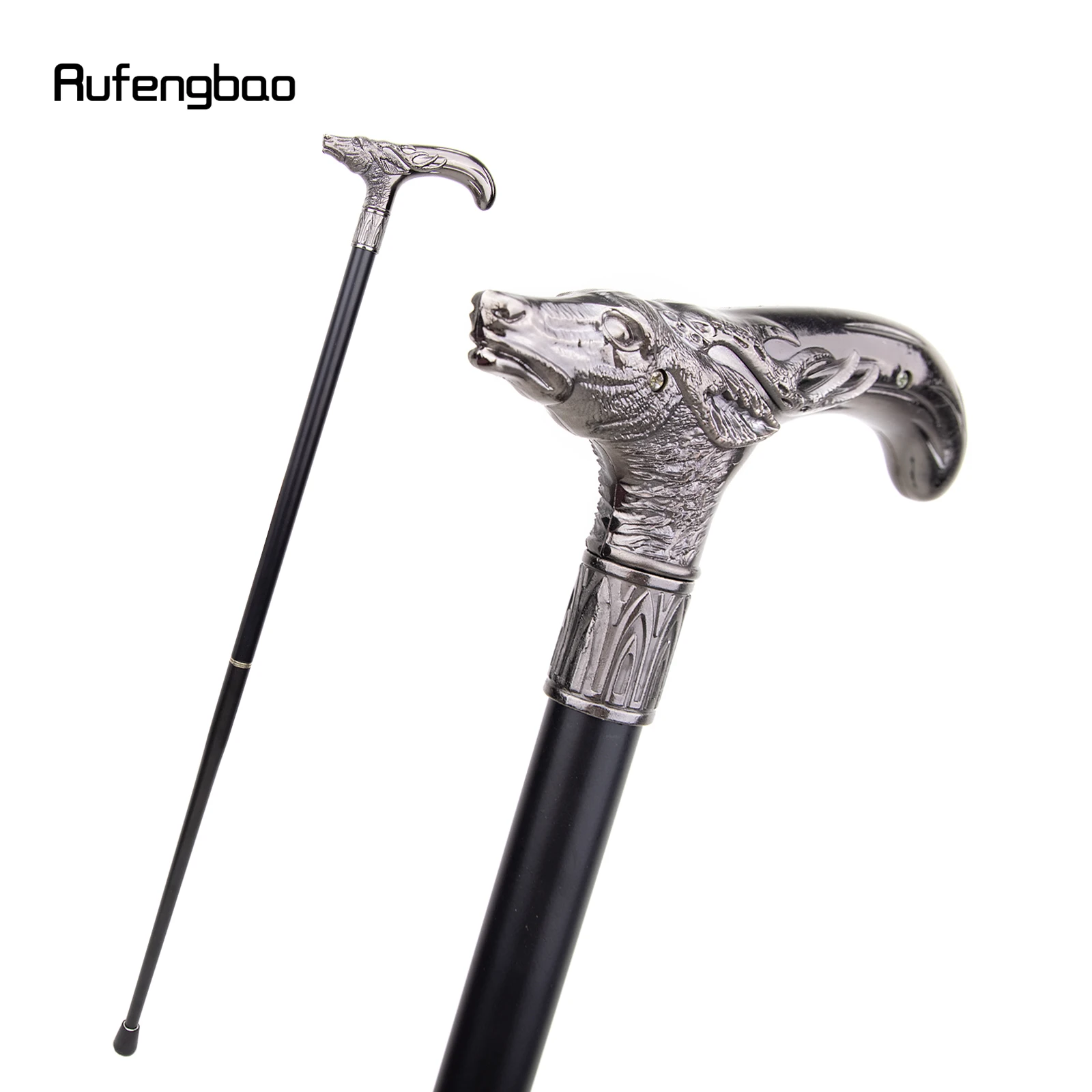 Sliver-Sika-Deer-Head-Walking-Cane-Fashion-Decorative-Walking-Stick ...