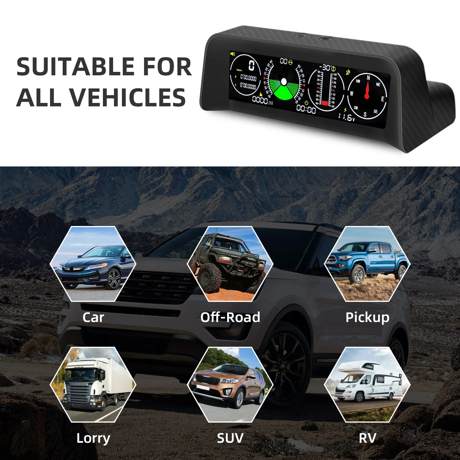 ALicar X90 Vehicle Smart Horizontal slope meter Off-road Inclinometer ...