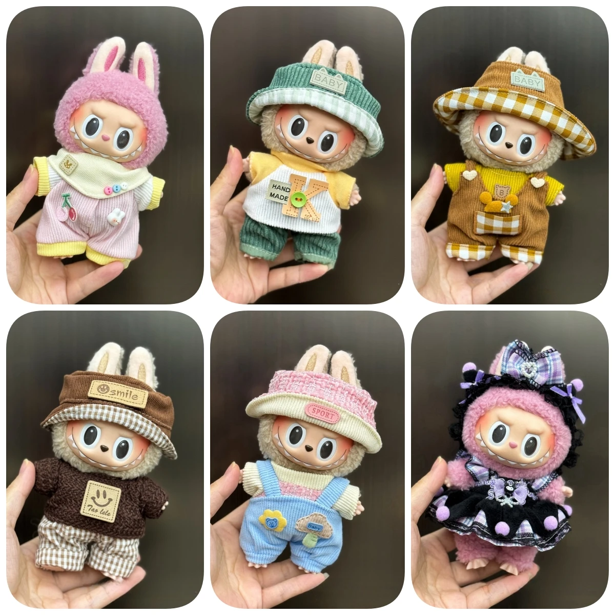 17cm Labubu Doll Clothes Plush Vinyl Doll Cute Replacement Clothing ...