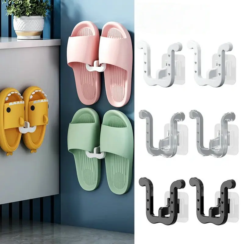 12-1PCS-Slippers-Rack-No-Punching-Bathroom-Slipper-Hook-Toilet-Drainage ...