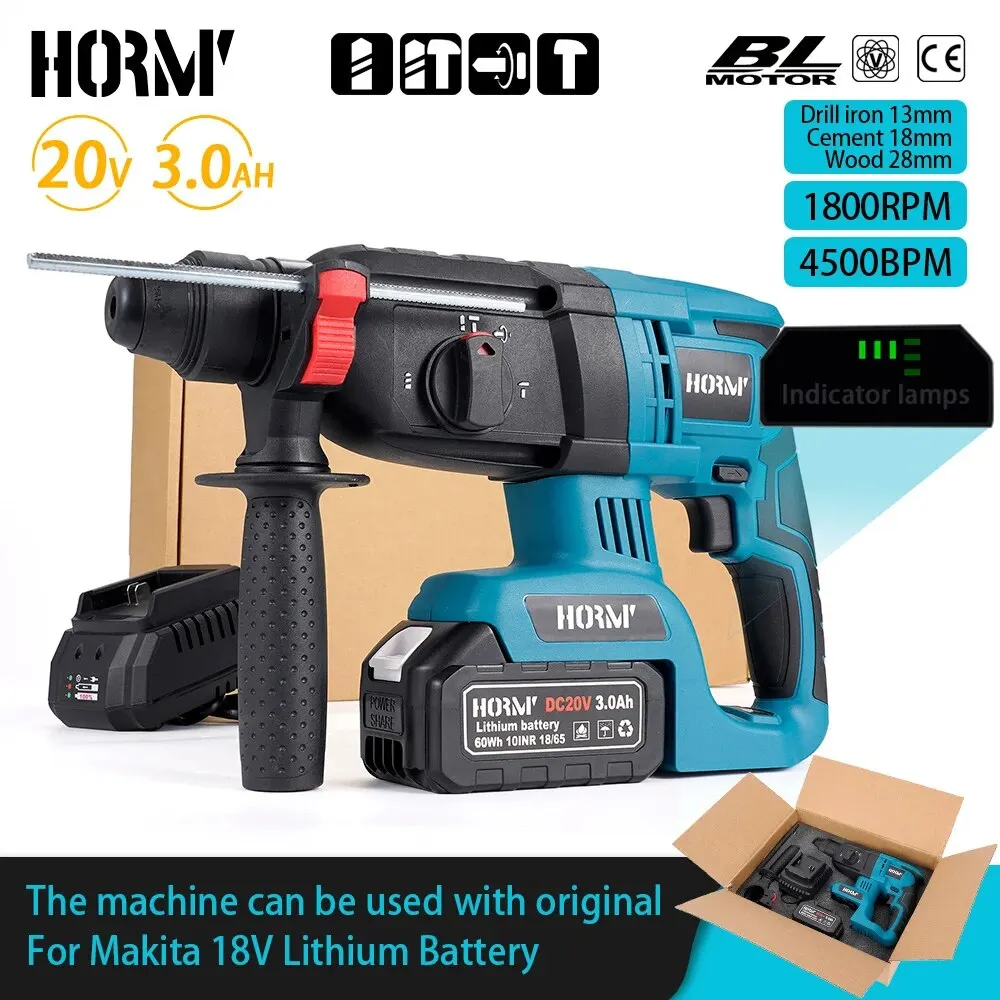Hormy-Brushless-Electric-Hammer-20V-Impact-Drill-Cordless-Drill ...