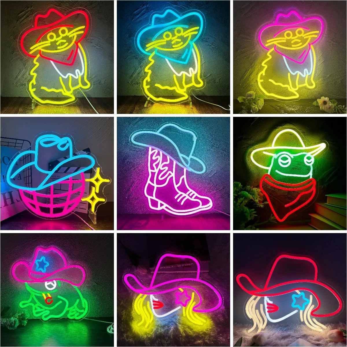 Cowboy-Cat-Neon-Sign-LED-Sign-Bar-Prom-Party-Club-Gamer-Living-Room ...