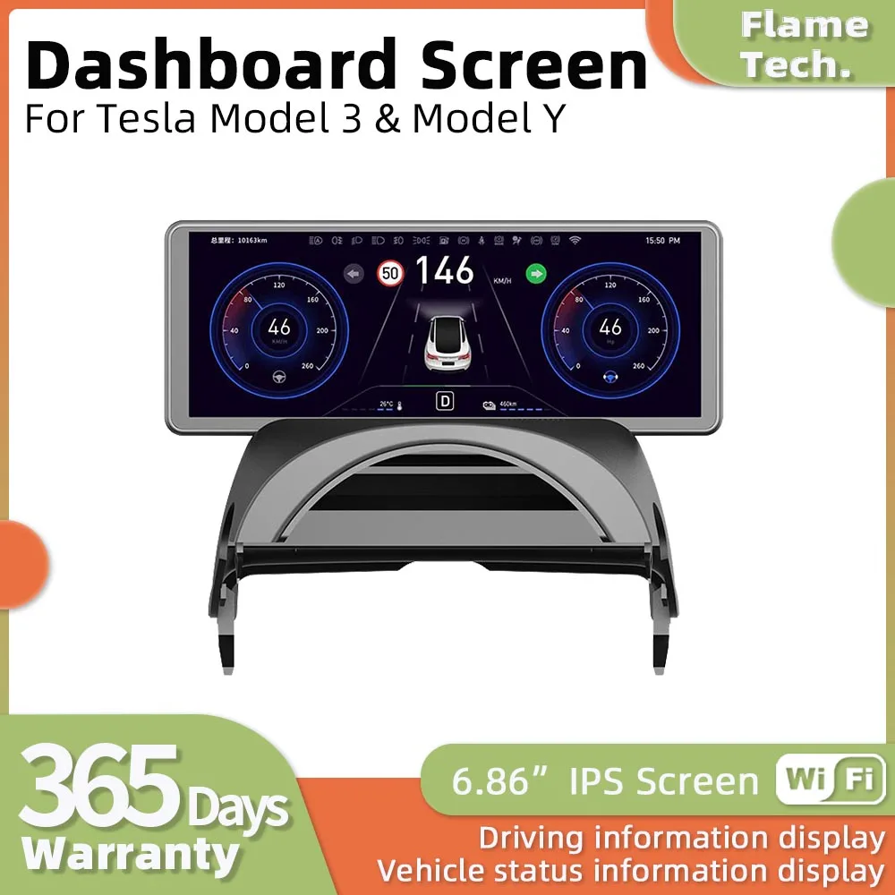 6-86-Dashboard-Display-for-Tesla-Model-3-Y-Instrument-Cluster-Screen ...