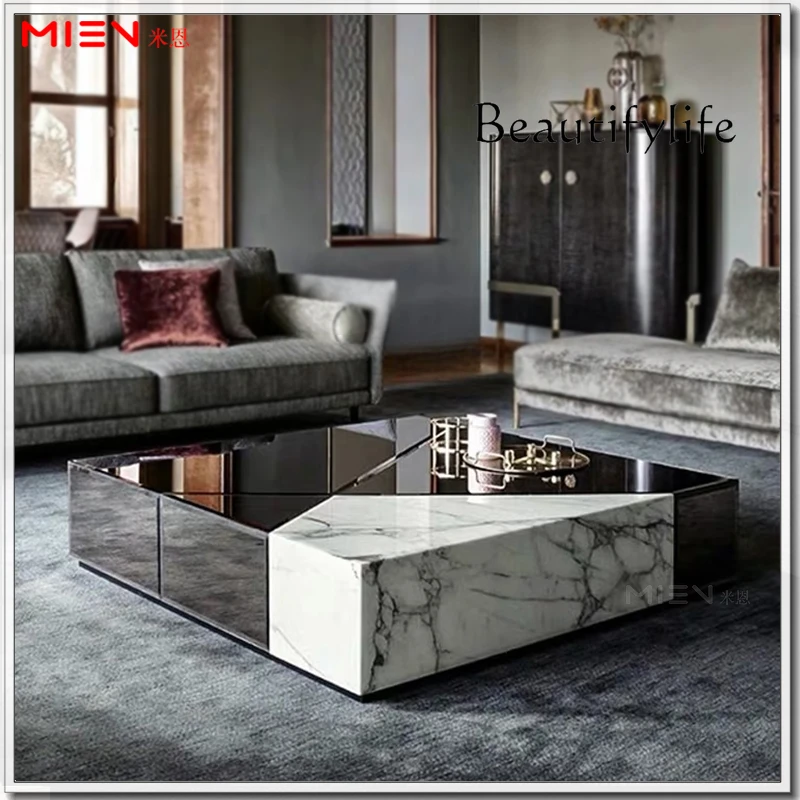 Italian-Combined-Tea-Table-Stainless-Steel-Metal-Tea-Table-Square ...