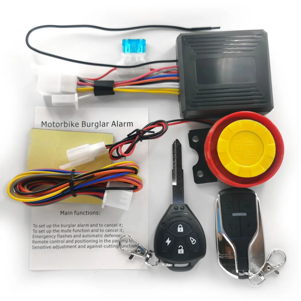 Motorcycle Anti-Theft Alarm System Wireless Remote Engine Starter Stop ...