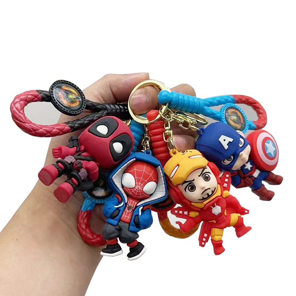 Marvel-Cartoon-The-Avengers-Keychain-Spiderman-Iron-Man-Captain-America-Thor-Batman-Keyring-Keys ...