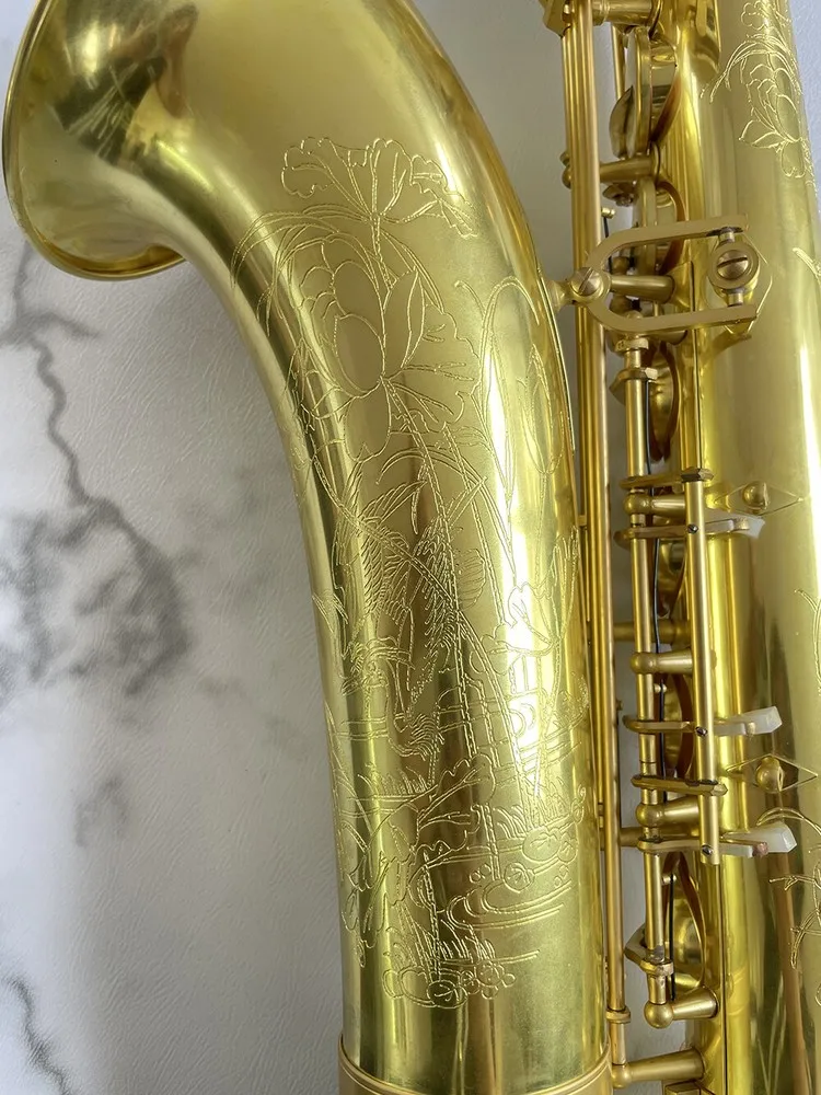 New Raw brass Tenor Saxophone Unlacquer SAX blue Lightning Case 2025 ...