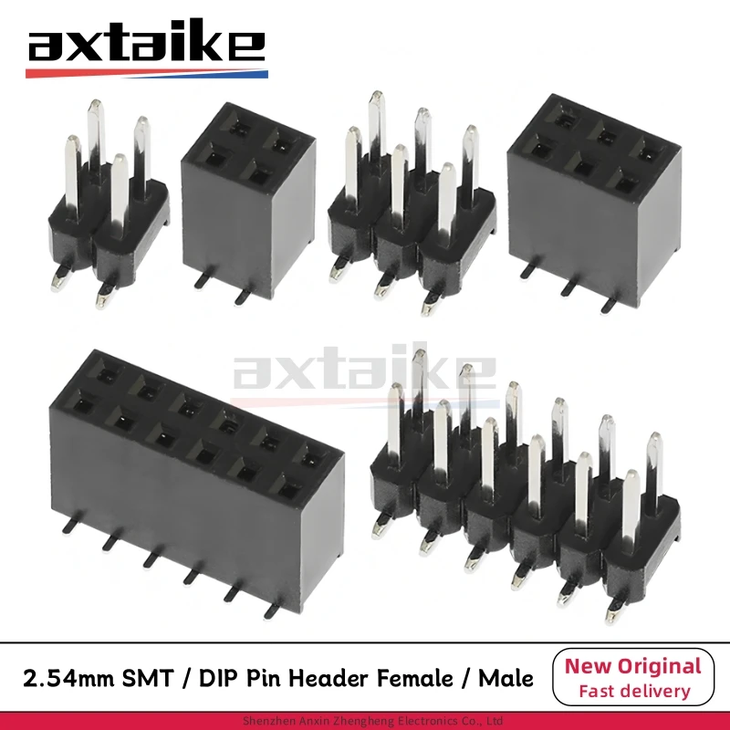 20PCS 2.54mm SMT Pin Header Female / Male PCB Connector 2P 3P 4P 5P 6P ...