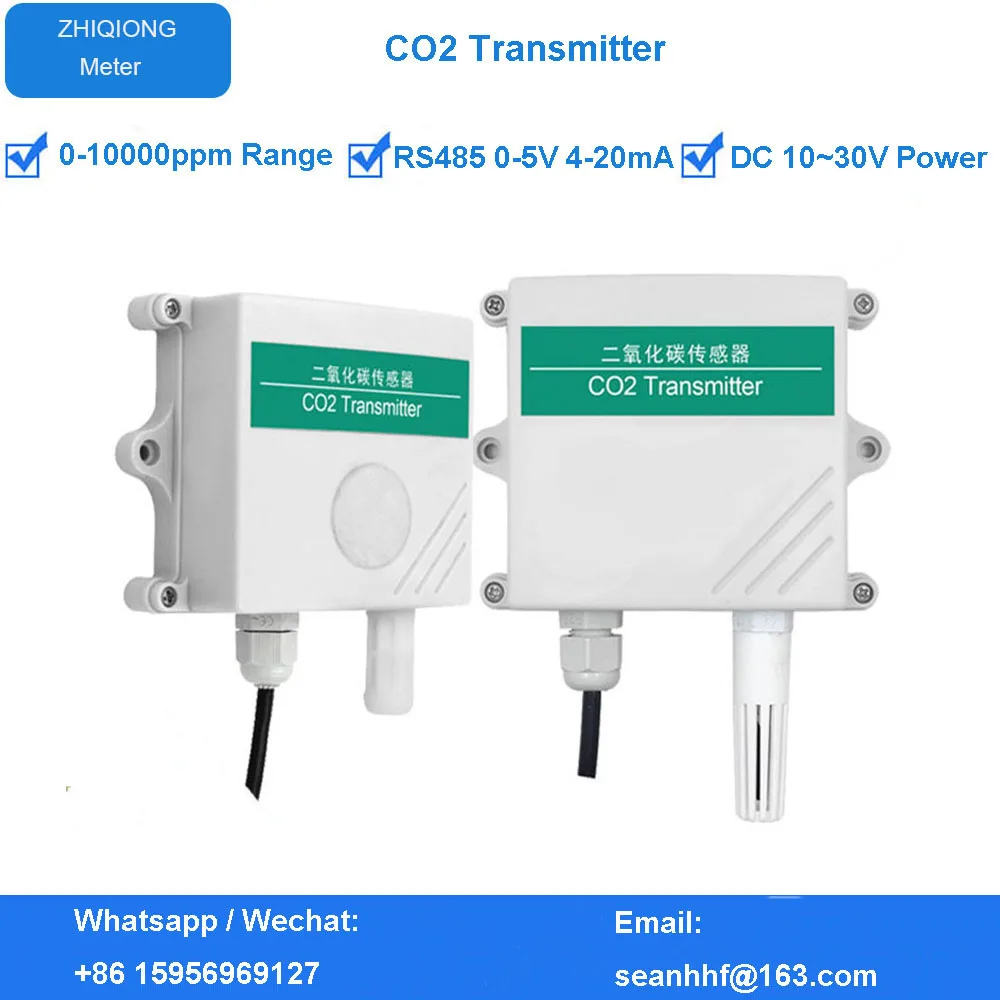 High Quality 2000/5000ppm/1%/3%/65% Rs485 4-20ma Carbon Dioxide Meter Co2 Sensor Transmitter 4 ...