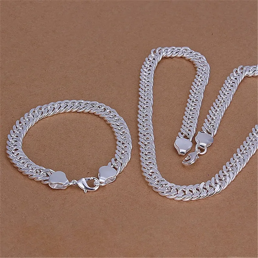 Hot-925-Sterling-Silver-classic-men-10MM-geometry-Chain-Bracelet ...