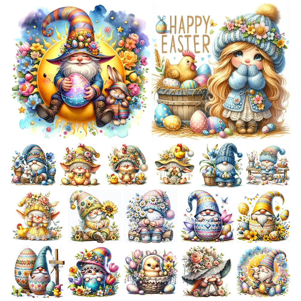 30*30CM 5D DIY Full Round Drill Diamond Painting Easter Gnome Egg Kit ...