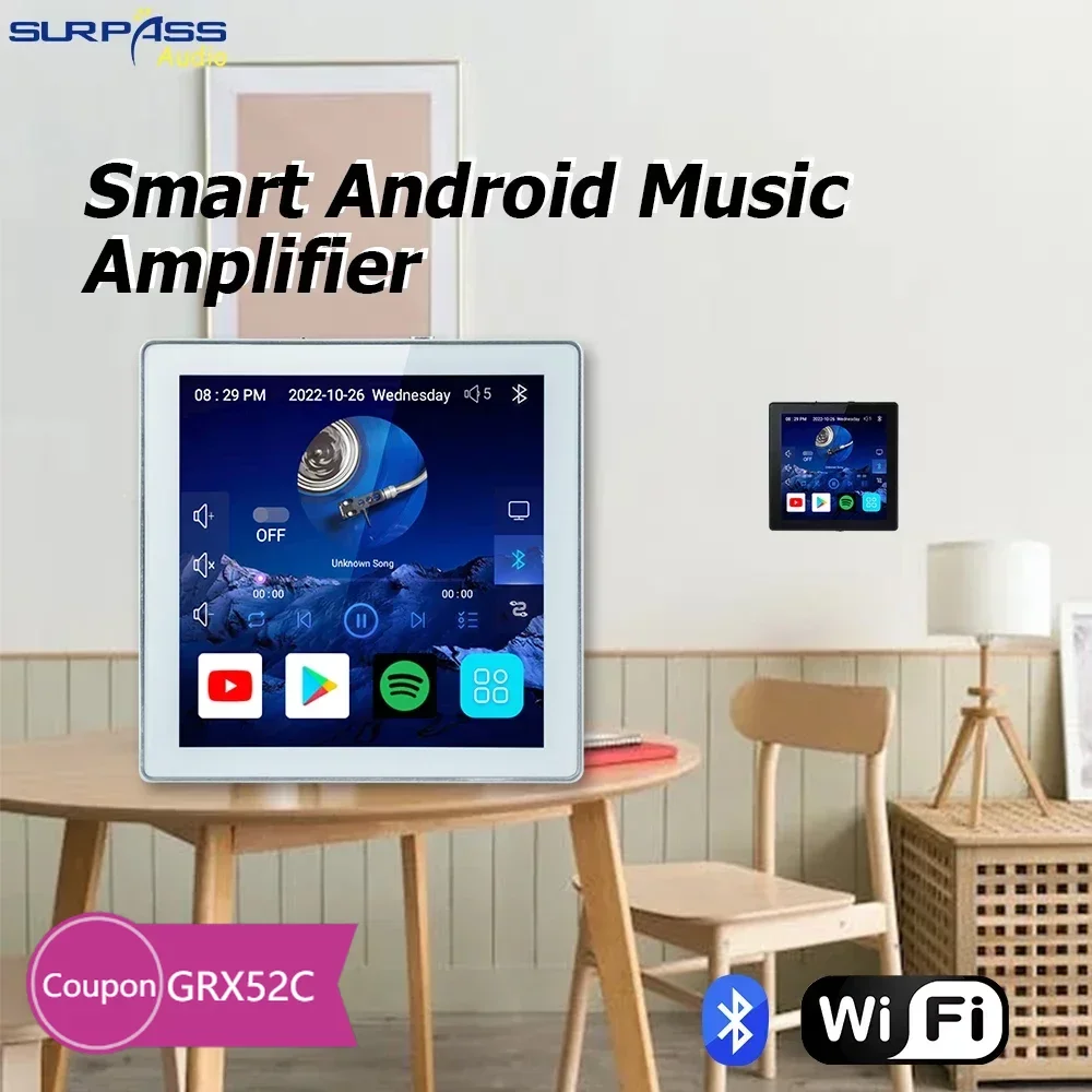 Smart-Home-Touch-Screen-4-Inch-WiFi-Android-10-System-Wall-Amplifier ...