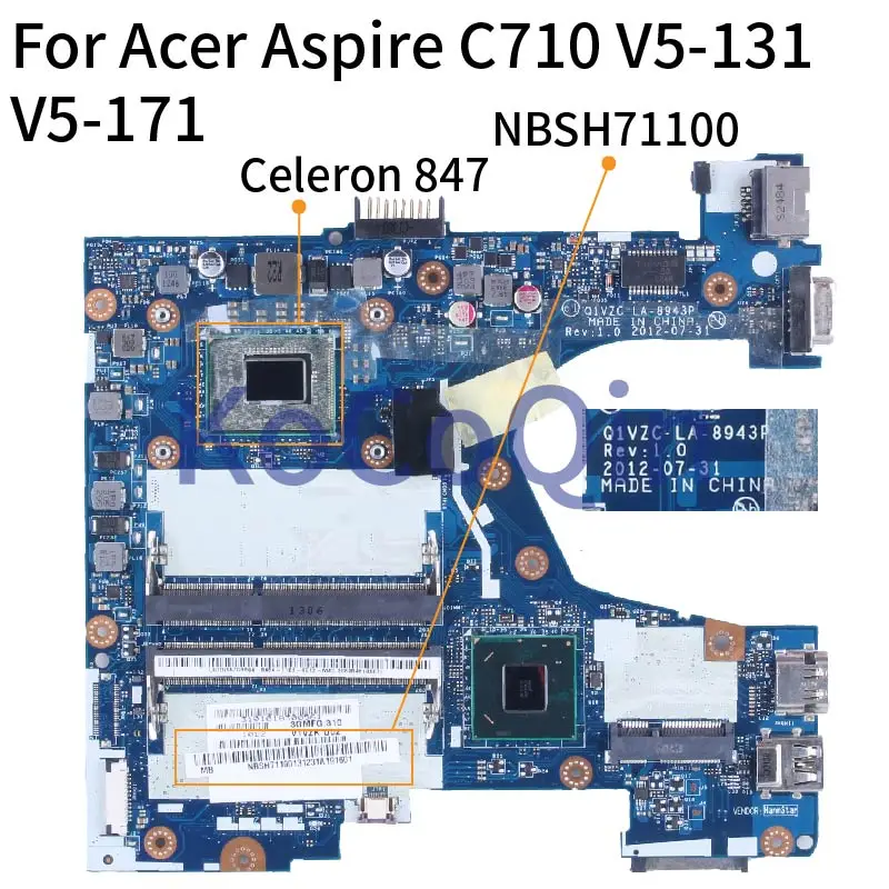 For-Acer-Aspire-C710-V5-131-V5-171-Celeron-847-Notebook-Mainboard ...