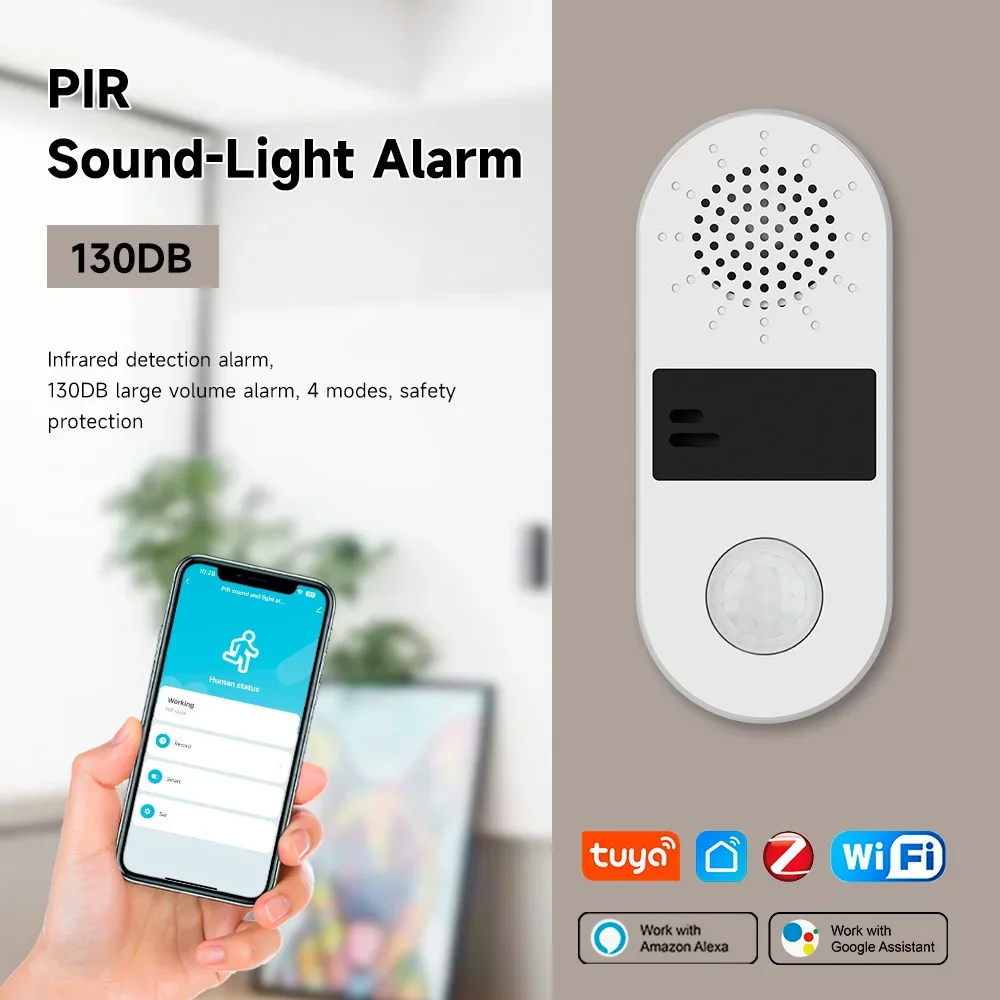 Tuya-WIFI-Smart-PIR-Motion-Sensor-Detector-130DB-Sound-Light-Sensor ...