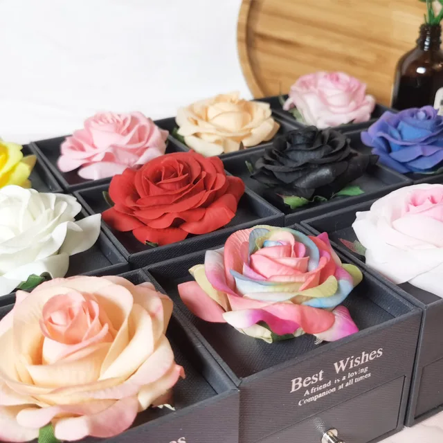 Valentines Day Preserved Flowers 16 Preserved Red Roses In Acrylic Box ...