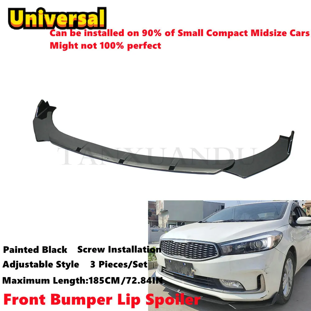 3Pcs-Set-Universal-Adjustable-Front-Bumper-Lip-Spoiler-Splitter-Wing ...