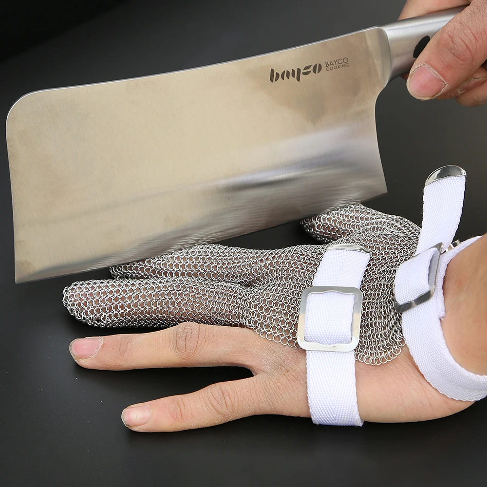 HANDSAVE-304L-Stainless-Steel-Mesh-Gloves-Knife-Cut-Resistant-Chain ...