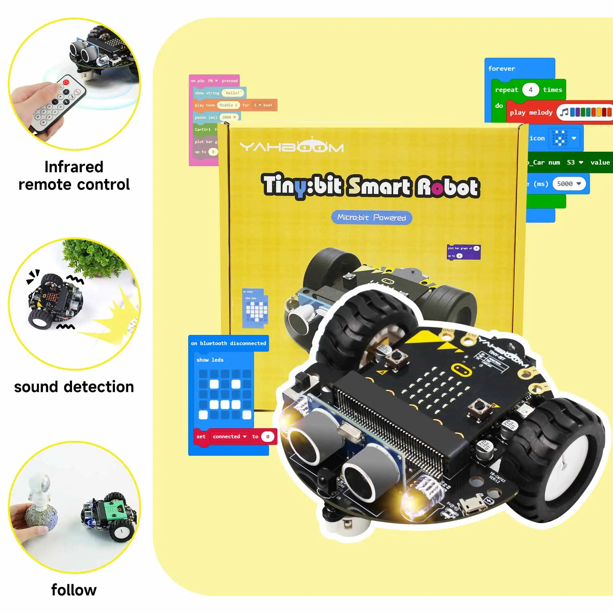 Kit Robótico Programável Do Carro Do Robô Do Microbit De Yahboom Para Bbc Microbit V2 V1 Para A ...