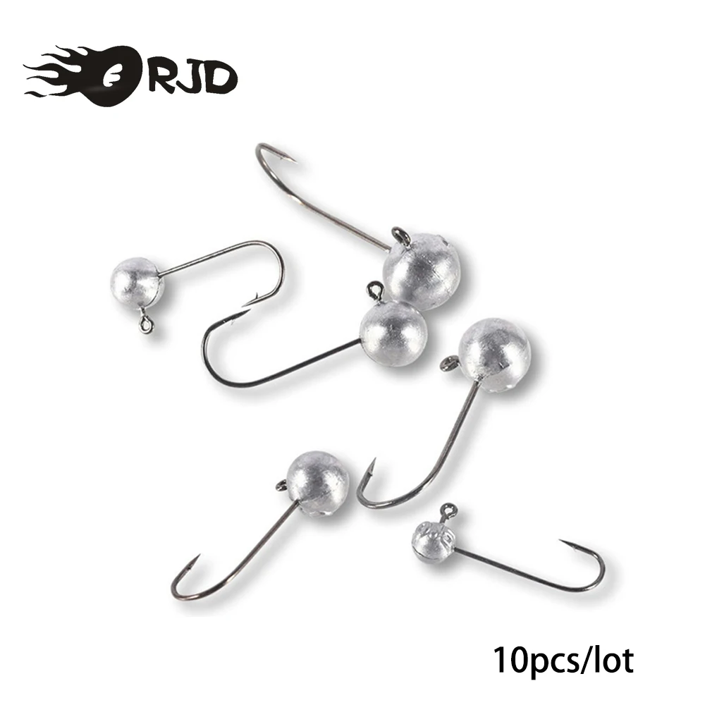 ORJD 10pcs Crank Jig Lead Head Fishing Hook 0.5g 1g 1.5g 2g 2.5g 3g 5g ...