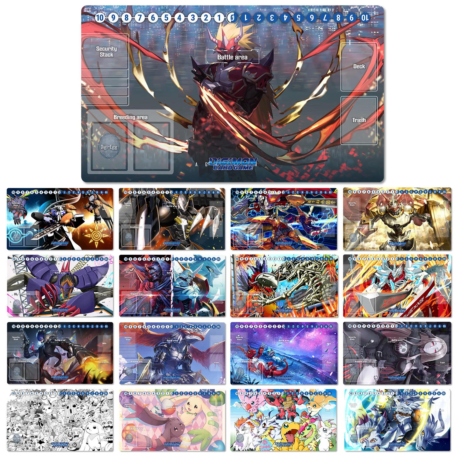 Board Game Digimon Playmat Omegamon Agnimon Terriermon Metal Greymon ...