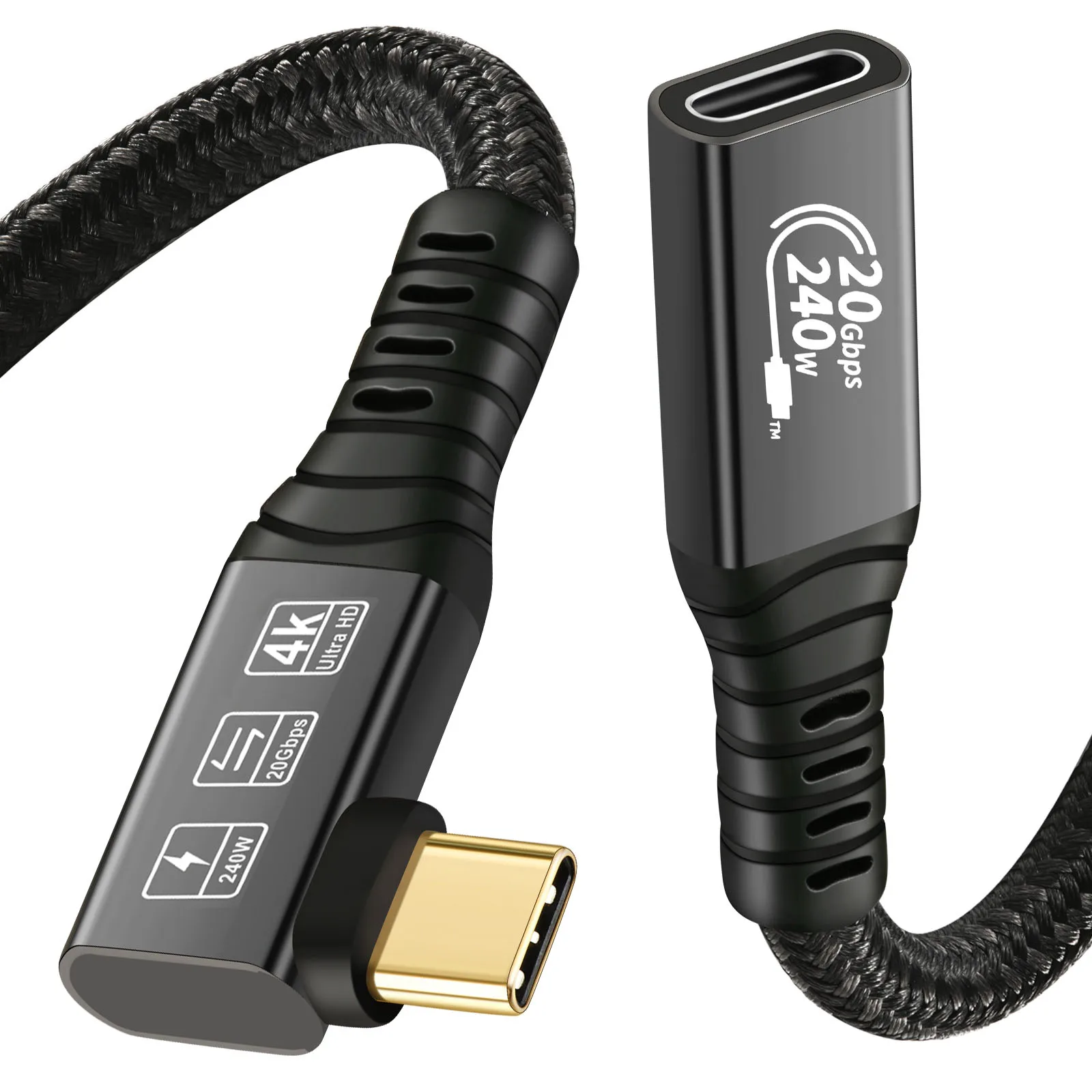 USB-C-Tipo-C-Cabo-de-Extens-o-Extensor-Masculino-para-Feminino-20Gbps ...