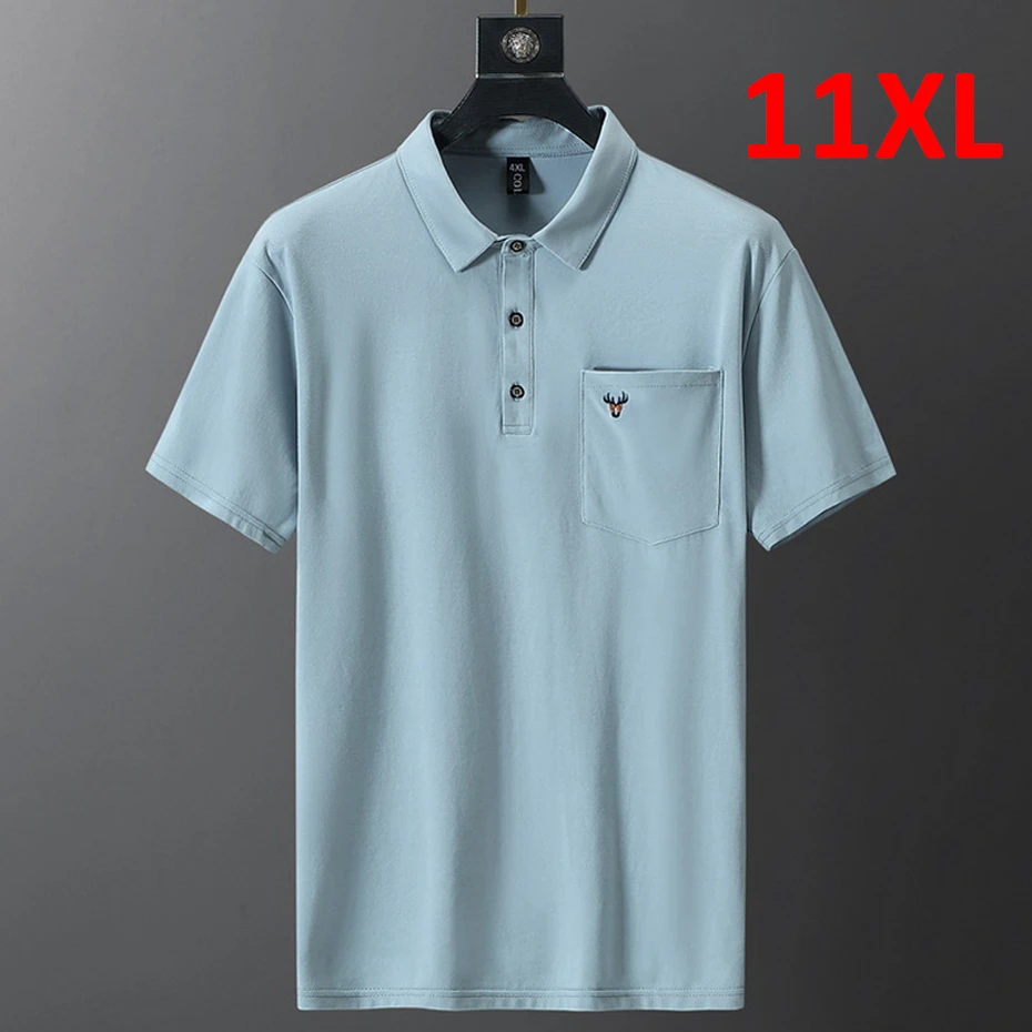 Plus Size Men Polo Shirt 10XL 11XL Summer Polo Shirts Casual Fashion ...