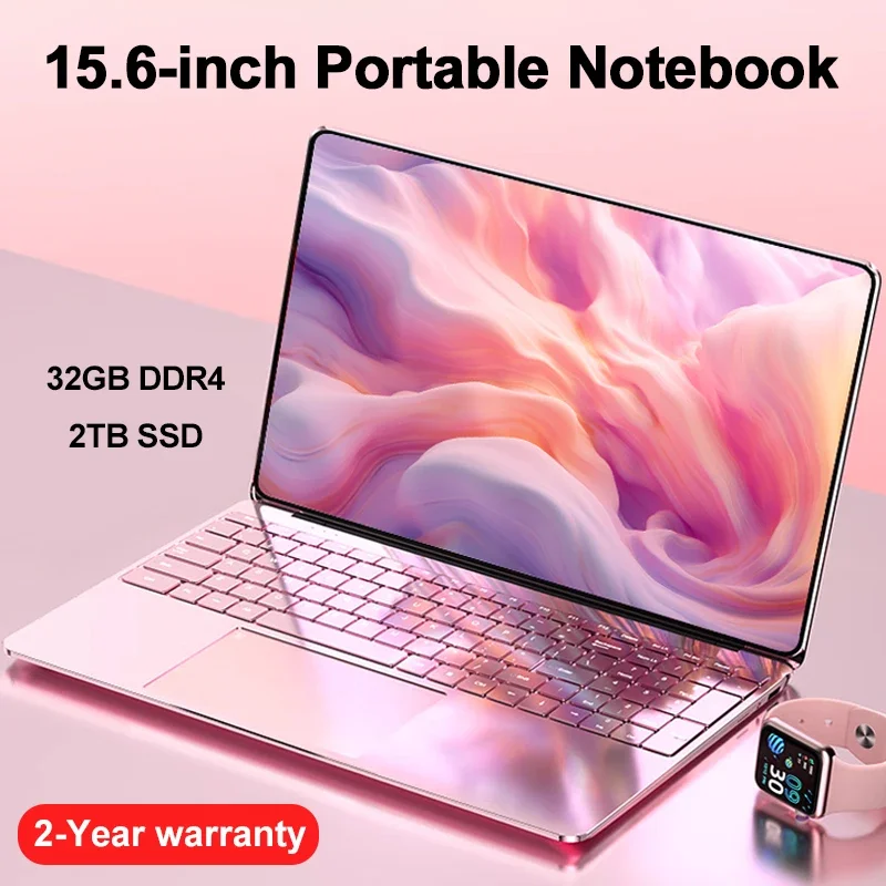 Portable 15.6" Laptop 32GB Ram DDR4 2TB SSD Windows 11 Notebook Pc ...