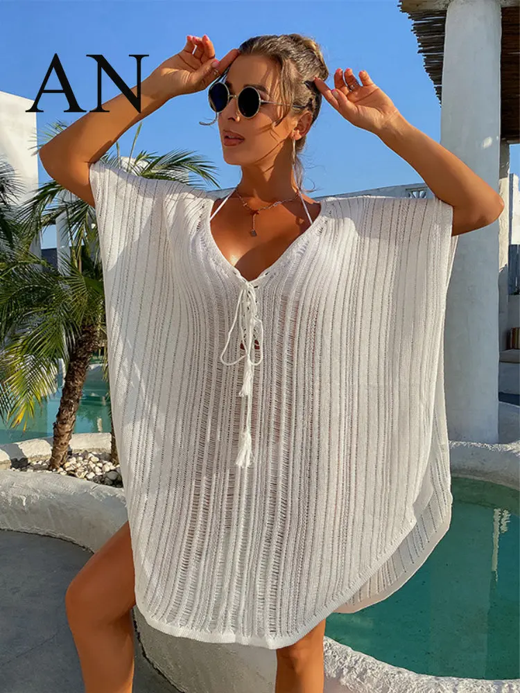 New-Summer-Vacation-Sexy-Openwork-Strap-Loose-Pullover-Bikini-Sunscreen-Knit-Beach-Blouse ...