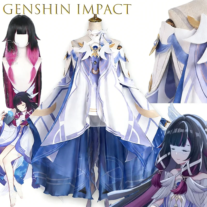 Genshin Impact Moonlit Maiden Columbina Cosplay Costume Anime Character ...