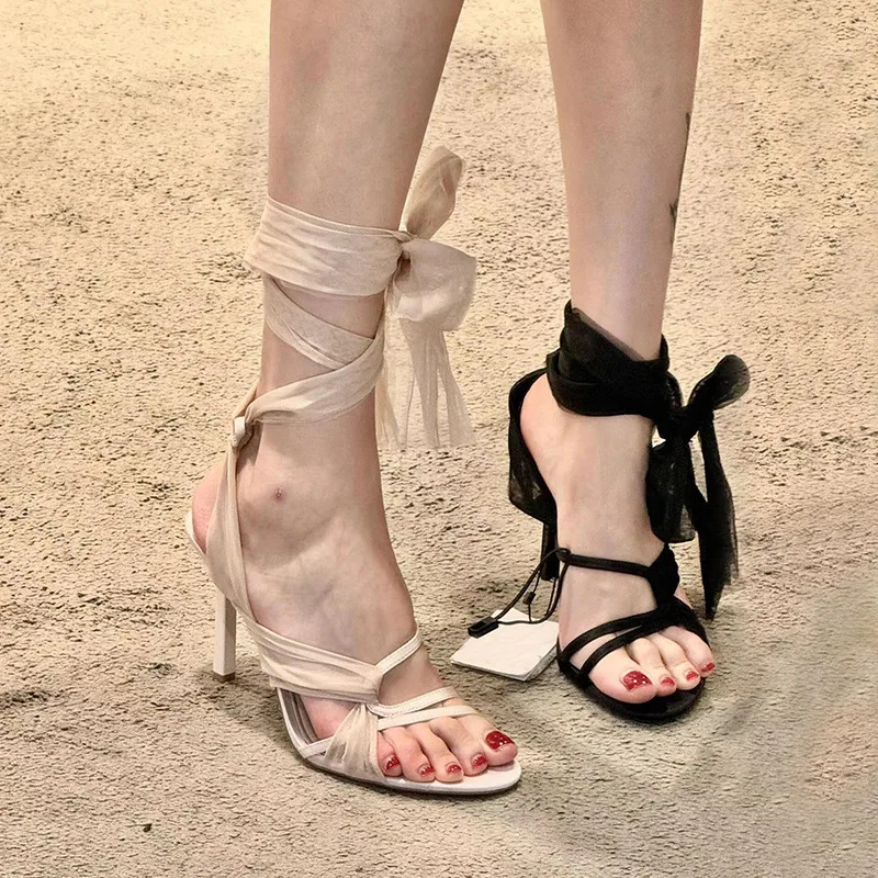 2025 New Fairy Wind Banding Party Open-Toed High Heel Sandals Women ...