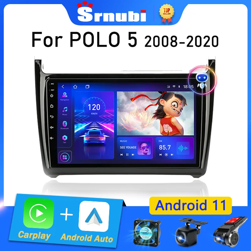 Rádio Do Carro De Srnubi Android 11 Para Volkswagen Vw Polo 5 Sedan ...