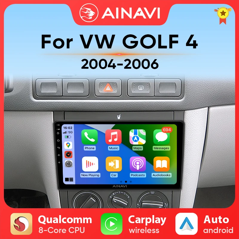 Ainavi Car Radio Android 10 For Volkswagen VW Golf 4 IV Jetta MK4 ...