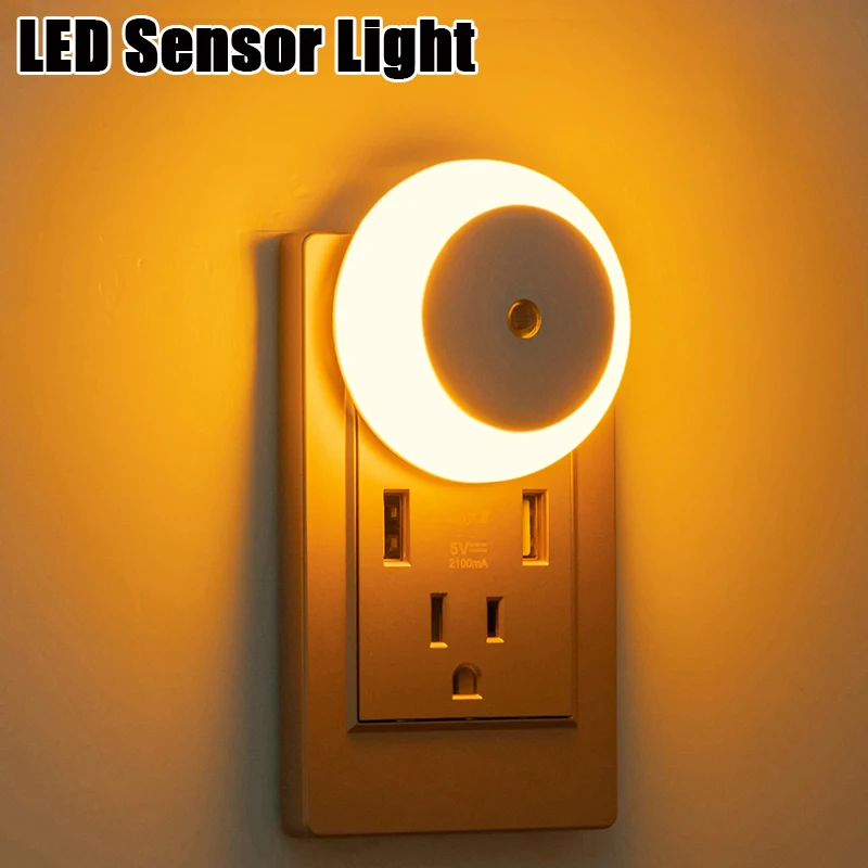 Led Sensor Night Light Eu Us Plug Wireless Automatic Illumination Lamps ...