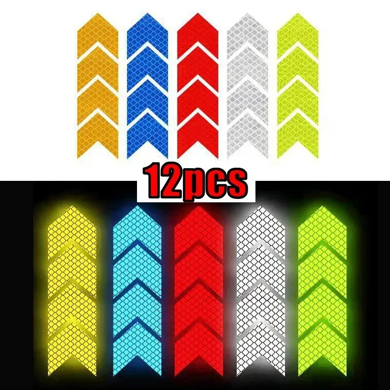 ISGTDRM 12 Pcs/Set Reflective Arrow Sign Tape Warning Safety Sticker ...