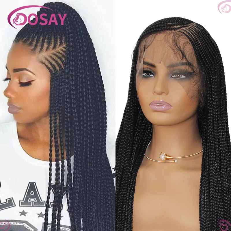 36-Synthetic-Braided-Wigs-Cornrow-Braids-Lace-Wigs-Box-Braid-Side-Part ...